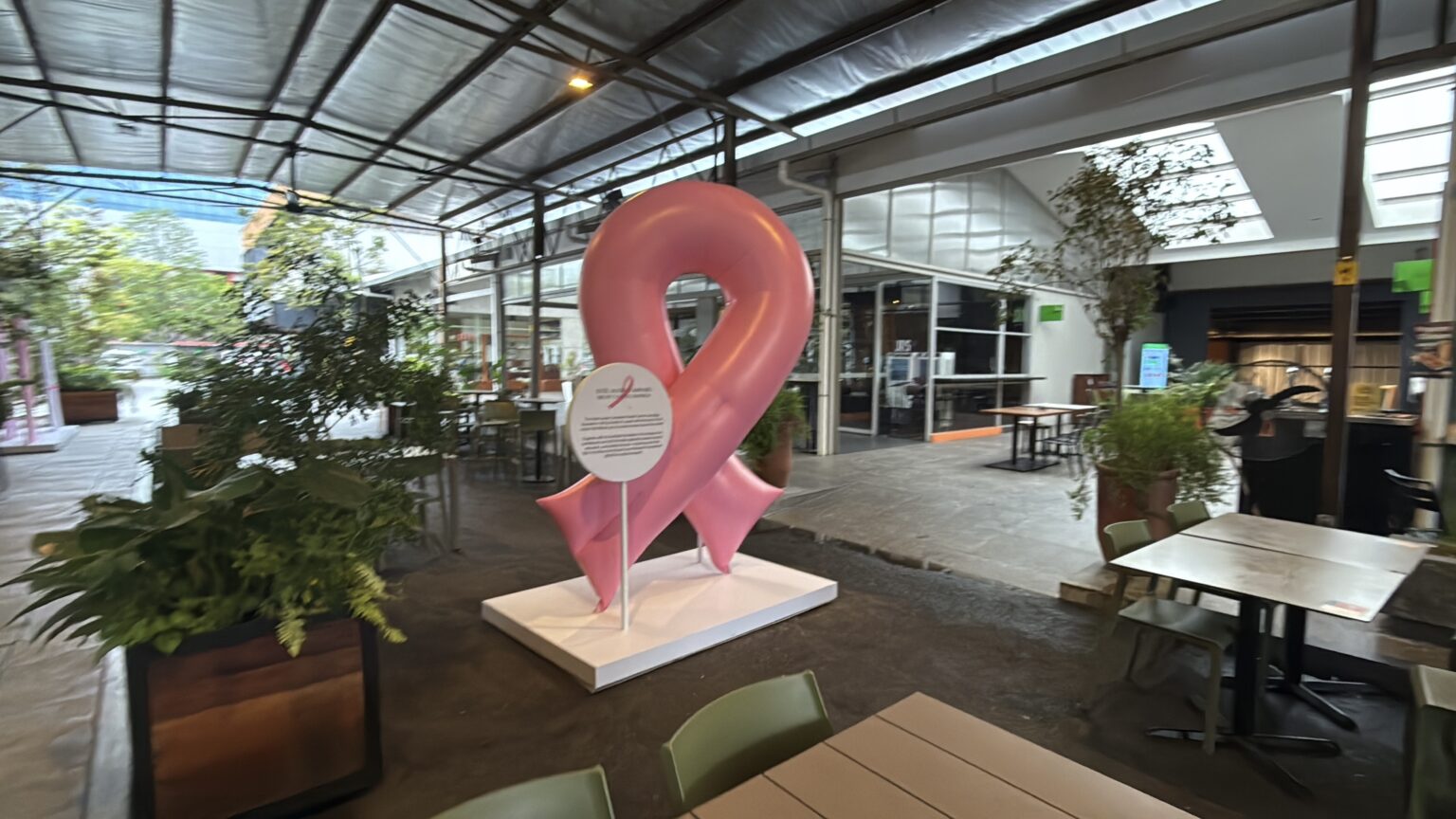 Inflatable Pink Ribbon for Breast Cancer Awareness Campaign at The ...